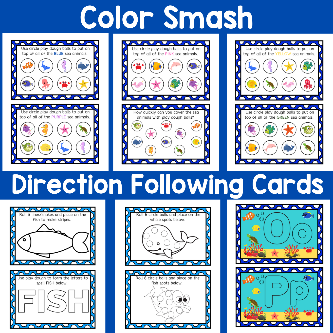 Ocean Fine Motor Mats and Cards | Made By Teachers