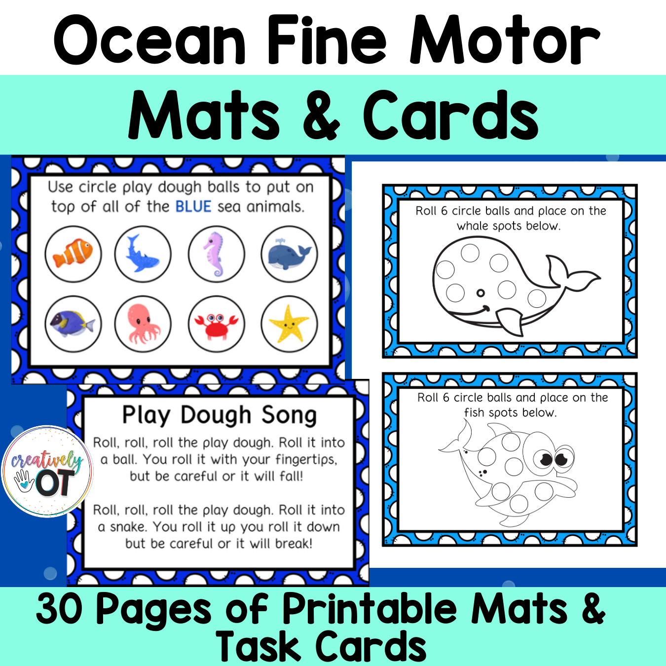 Ocean Fine Motor Mats and Cards | Made By Teachers