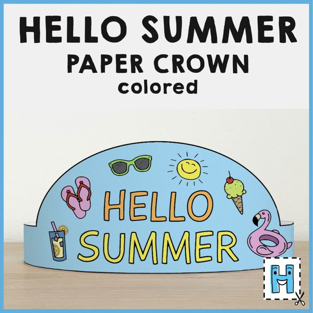 Summer Paper Crown Headband Printable Costume Craft Activity | Made By ...