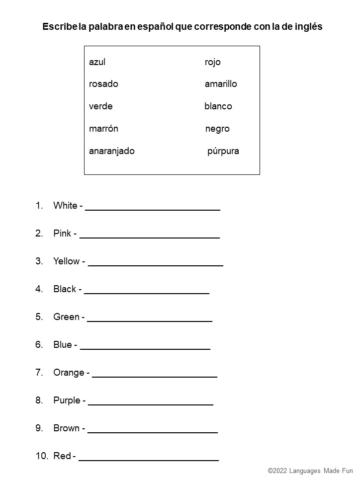 Los colores - Colours in Spanish | Made By Teachers