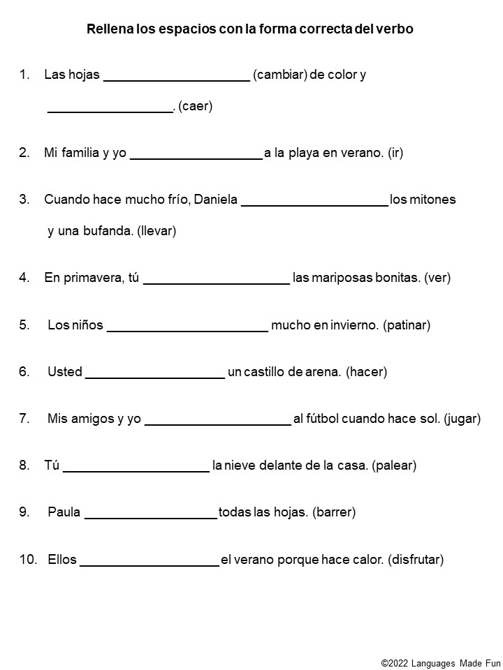 Seasons of the Year in Spanish - las estaciones del año | Made By Teachers