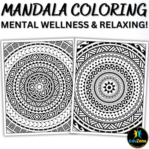 Printable Mandala Coloring: Meditative Mandalas for Mental Wellness ...