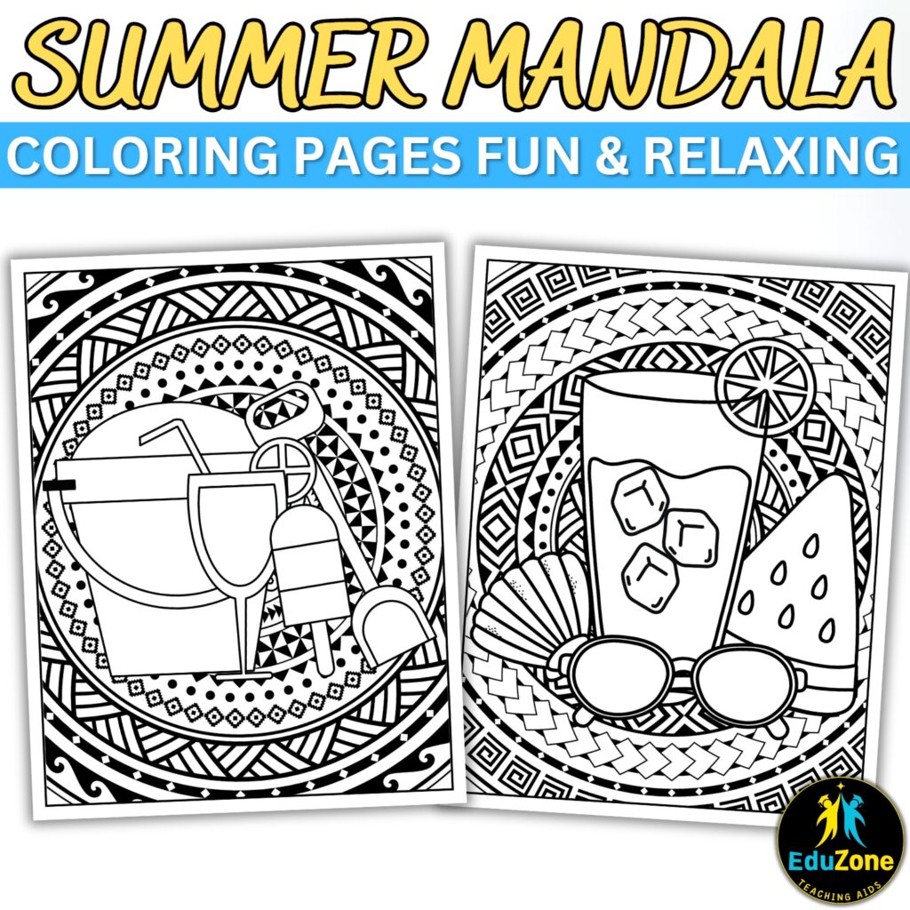 Printable Summer Mandala Coloring Pages - Fun & Relaxing Activity for ...