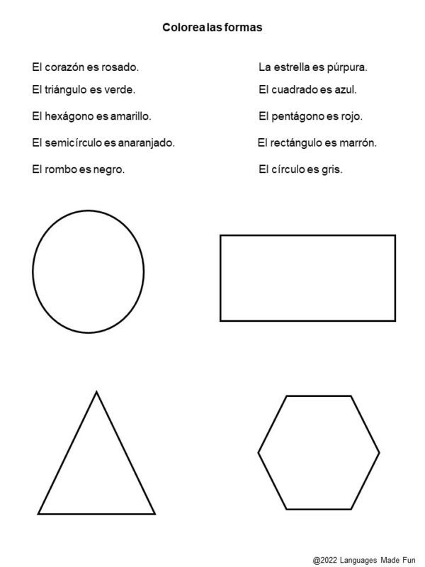 Las Formas - Shapes in Spanish - Made By Teachers