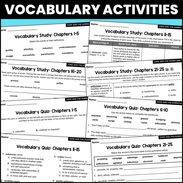Zane and the Hurricane Novel Study MINI BUNDLE | Made By Teachers