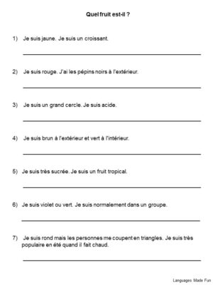 Les Fruits - Fruits in French | Made By Teachers