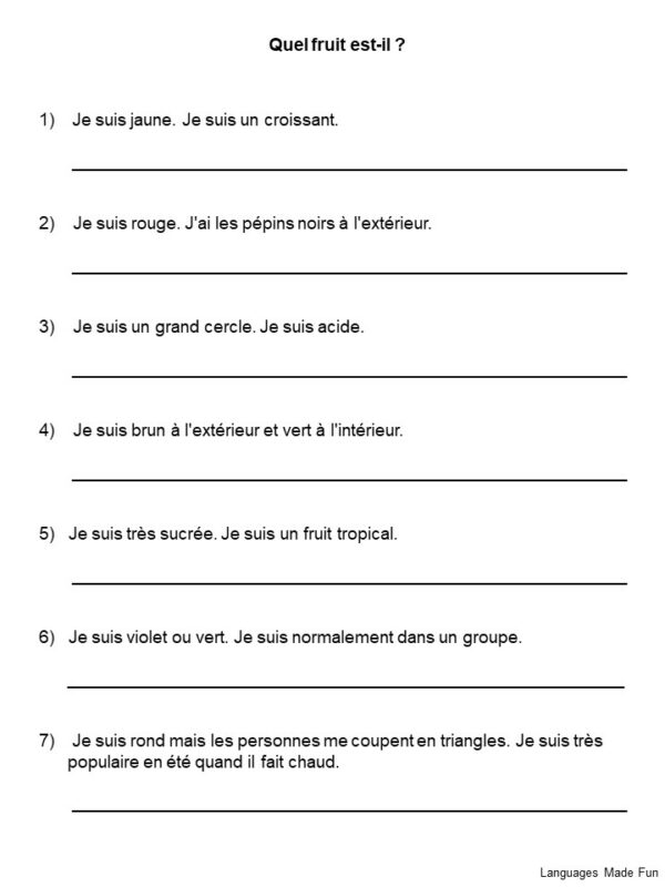 Les Fruits - Fruits in French | Made By Teachers