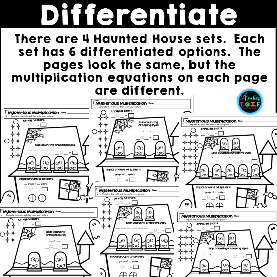 Halloween Math Coloring Pages | October Multiplication Strategies ...