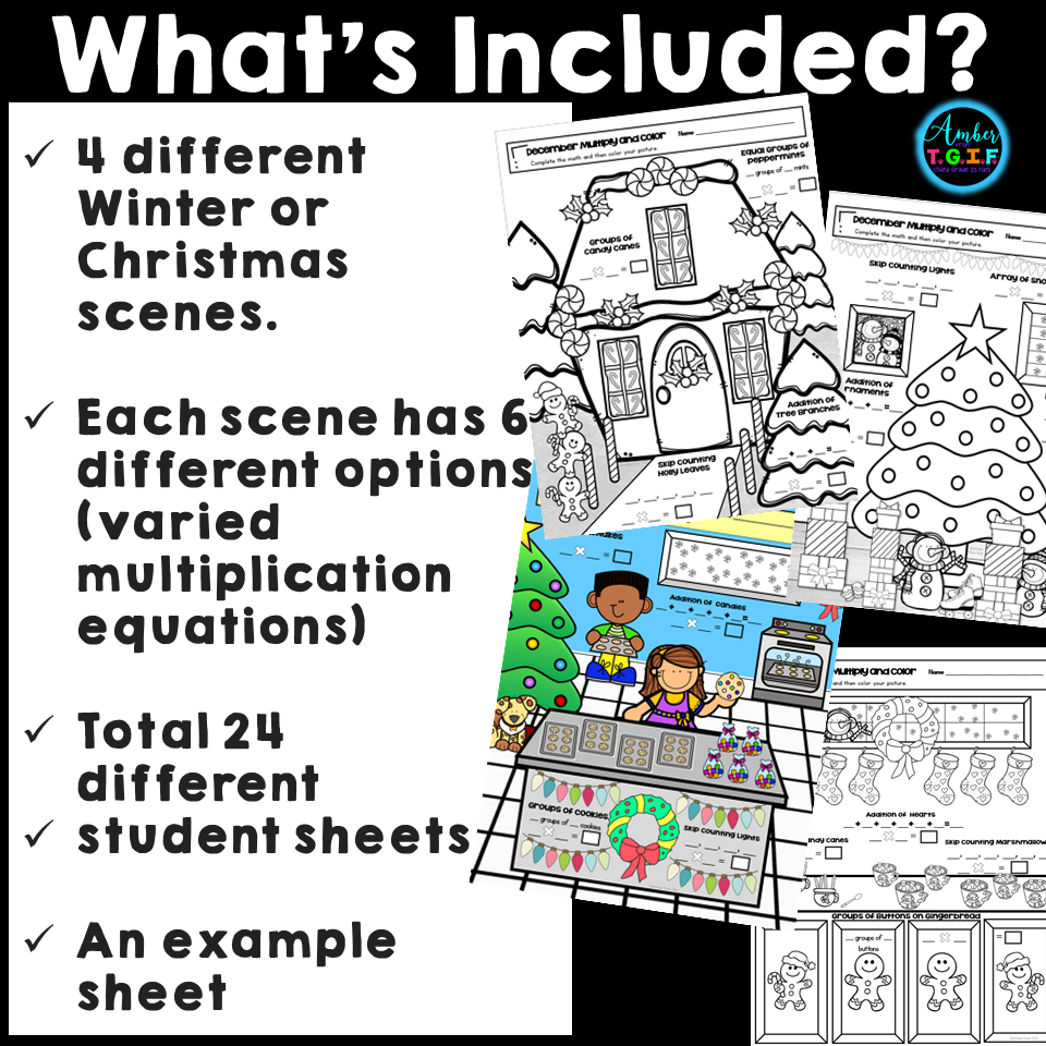 December Math Coloring Pages | Christmas Multiplication Strategies ...