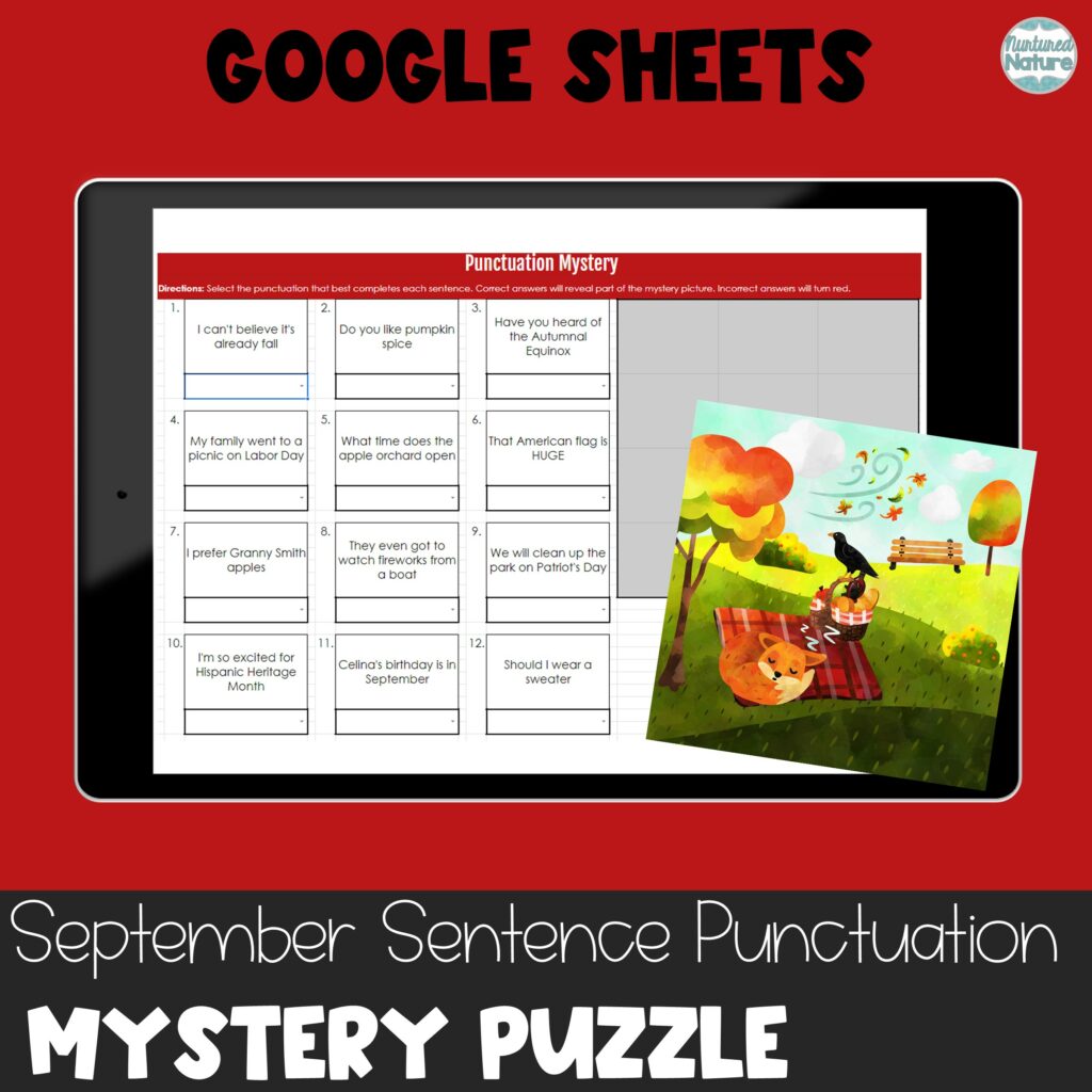 September Sentence Ending Punctuation Digital Pixel Art Mystery Puzzle ...