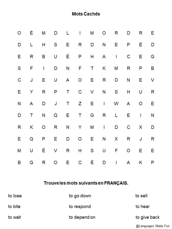 Les Verbes RE - Conjugating regular "re" verbs in the Present Tense ...