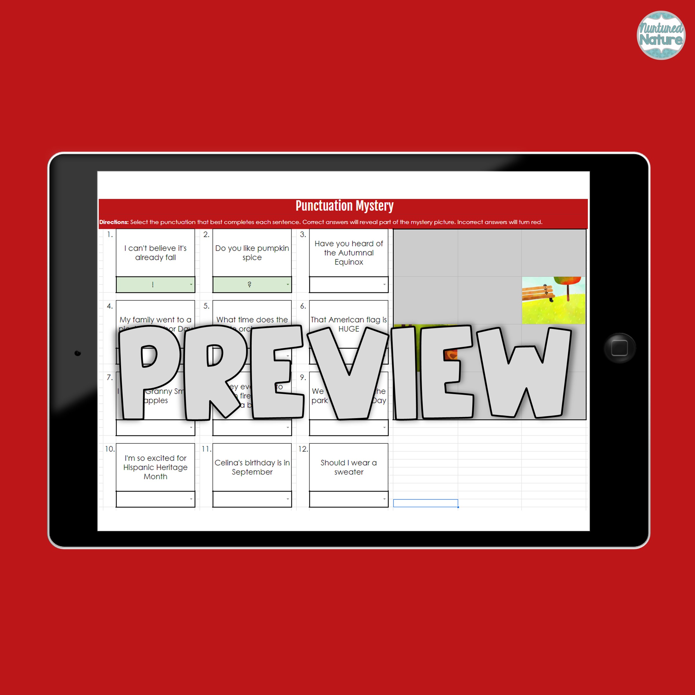 September Sentence Ending Punctuation Digital Pixel Art Mystery Puzzle ...