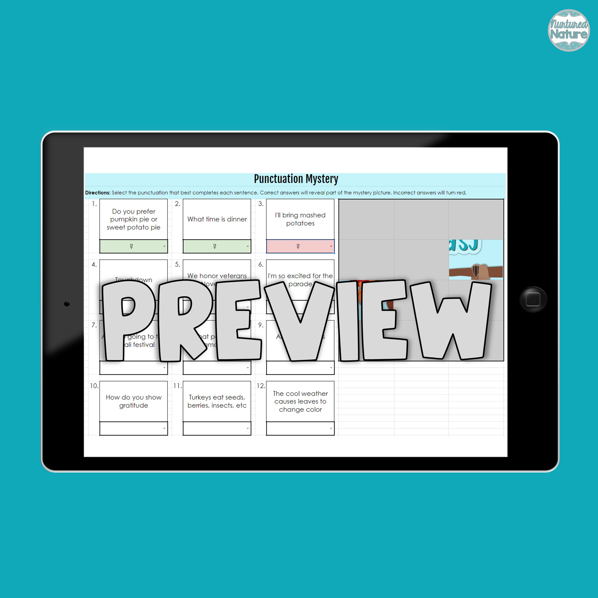November Sentence Ending Punctuation Digital Pixel Art Mystery Puzzle ...