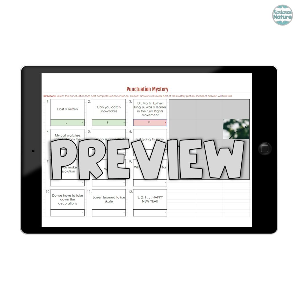 January Sentence Ending Punctuation Digital Pixel Art Mystery Puzzle ...