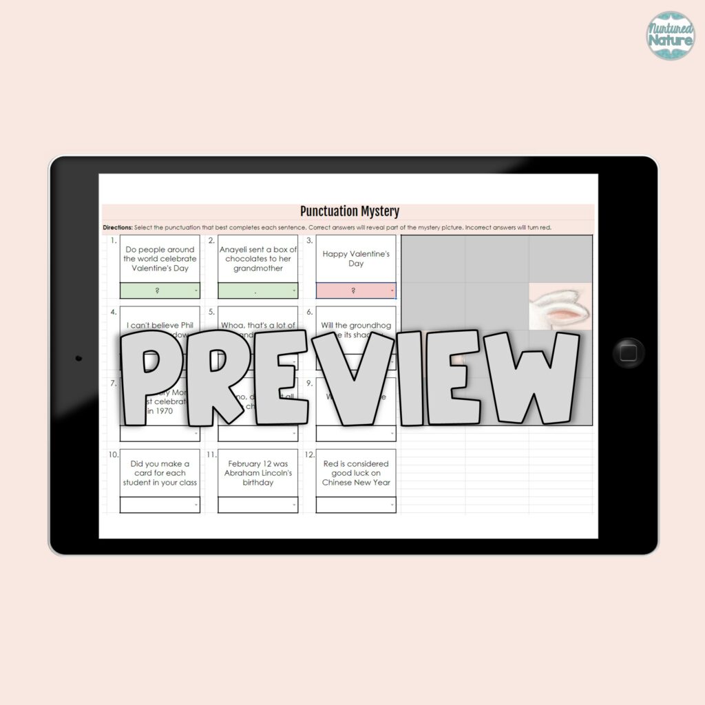 Ending Punctuation February Sentences Pixel Art Mystery Puzzle | Made ...