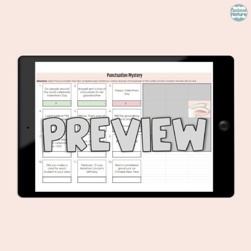 Ending Punctuation February Sentences Pixel Art Mystery Puzzle | Made ...