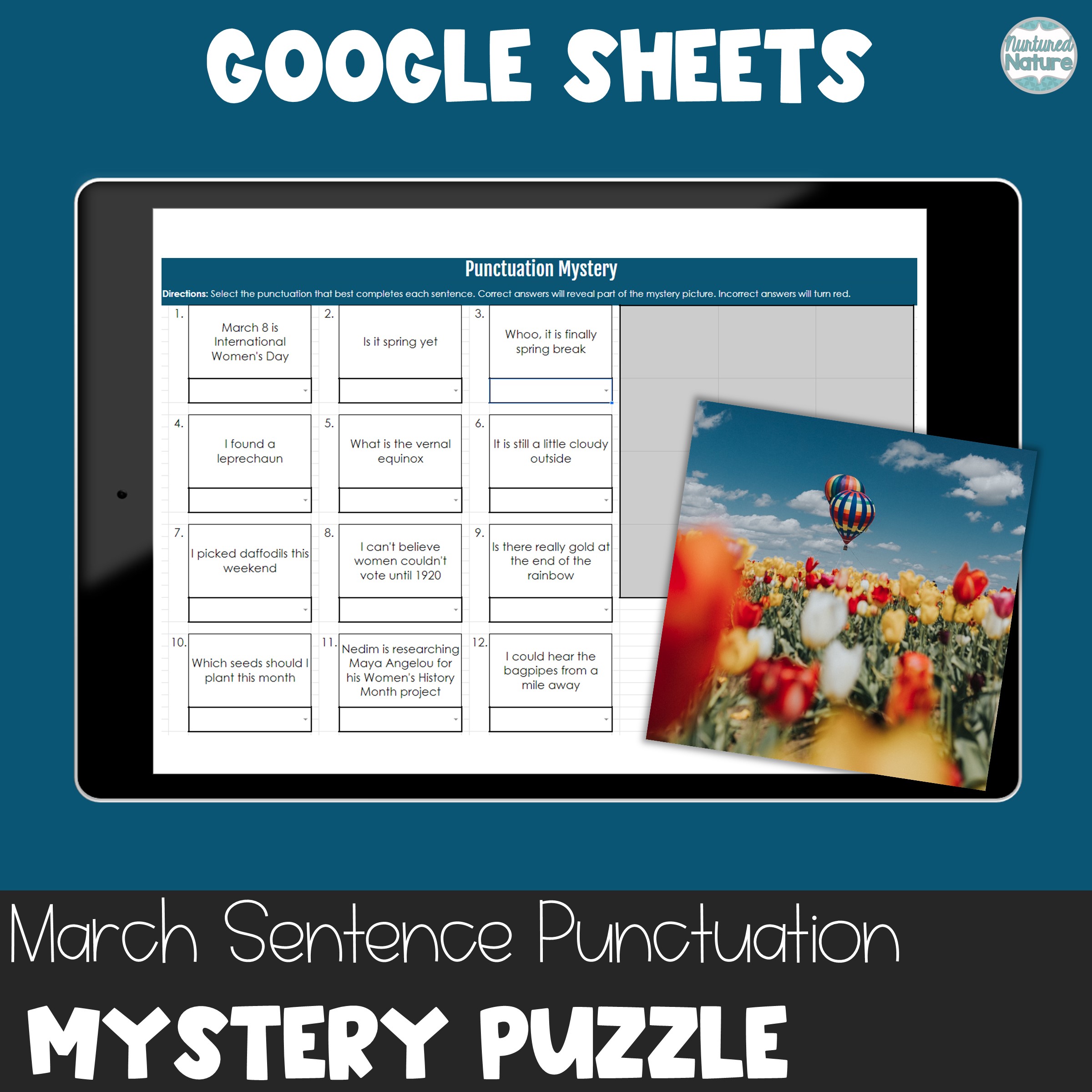 March Sentence Ending Punctuation Digital Pixel Art Mystery Puzzle ...