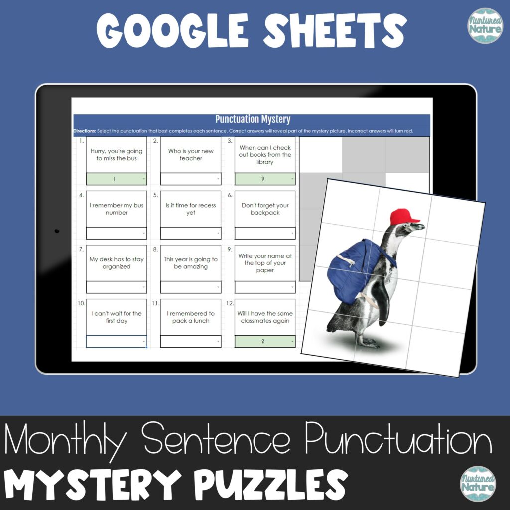 Full Year Sentence Ending Punctuation Digital Pixel Art Mystery Puzzle ...