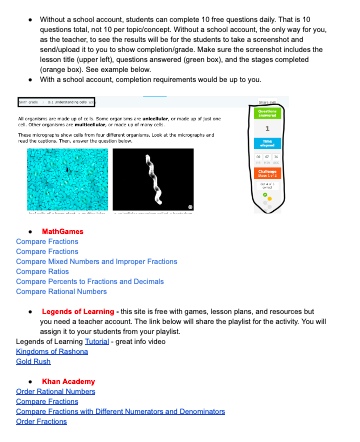 Complete Online Distance Learning 7th Math Compare/OrderRational ...