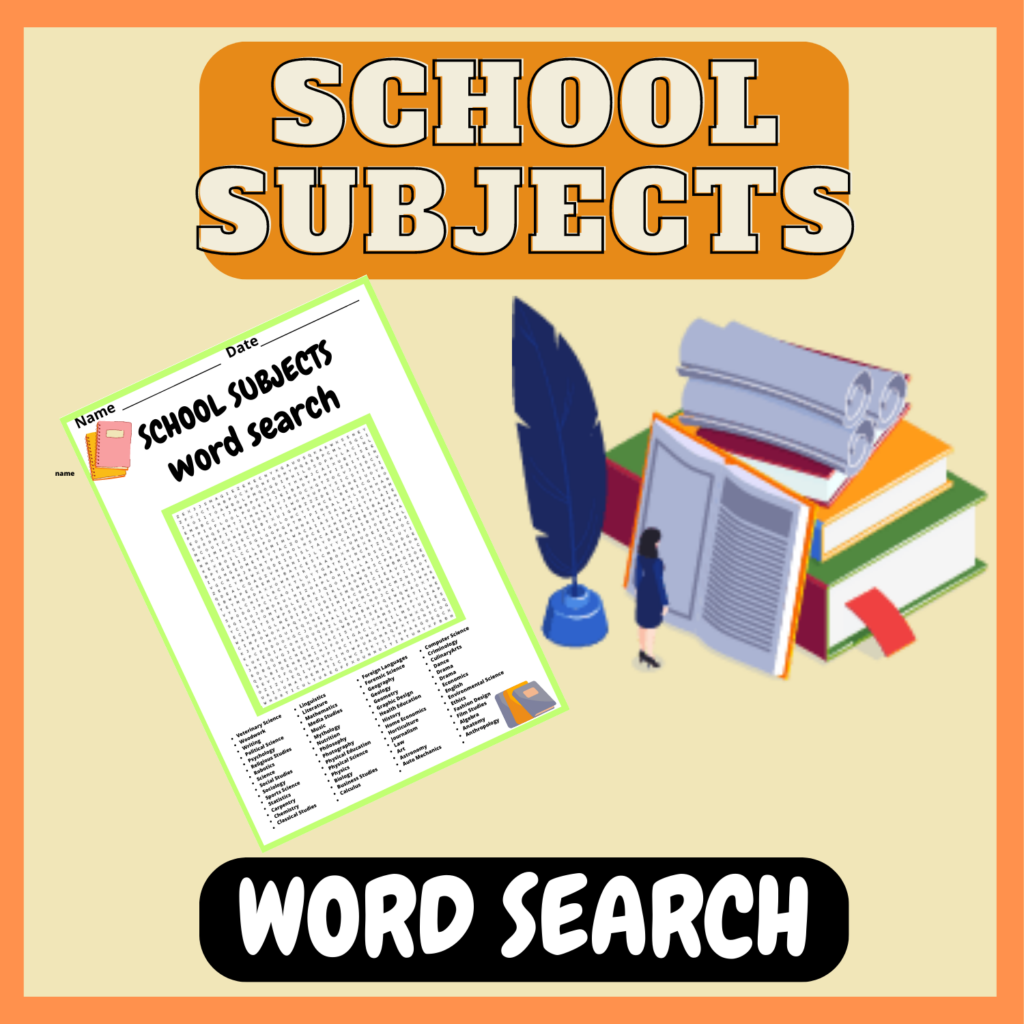 SCHOOL SUBJECTS WORD SEARCH PUZZLE FUN ACTIVITIES | Made By Teachers