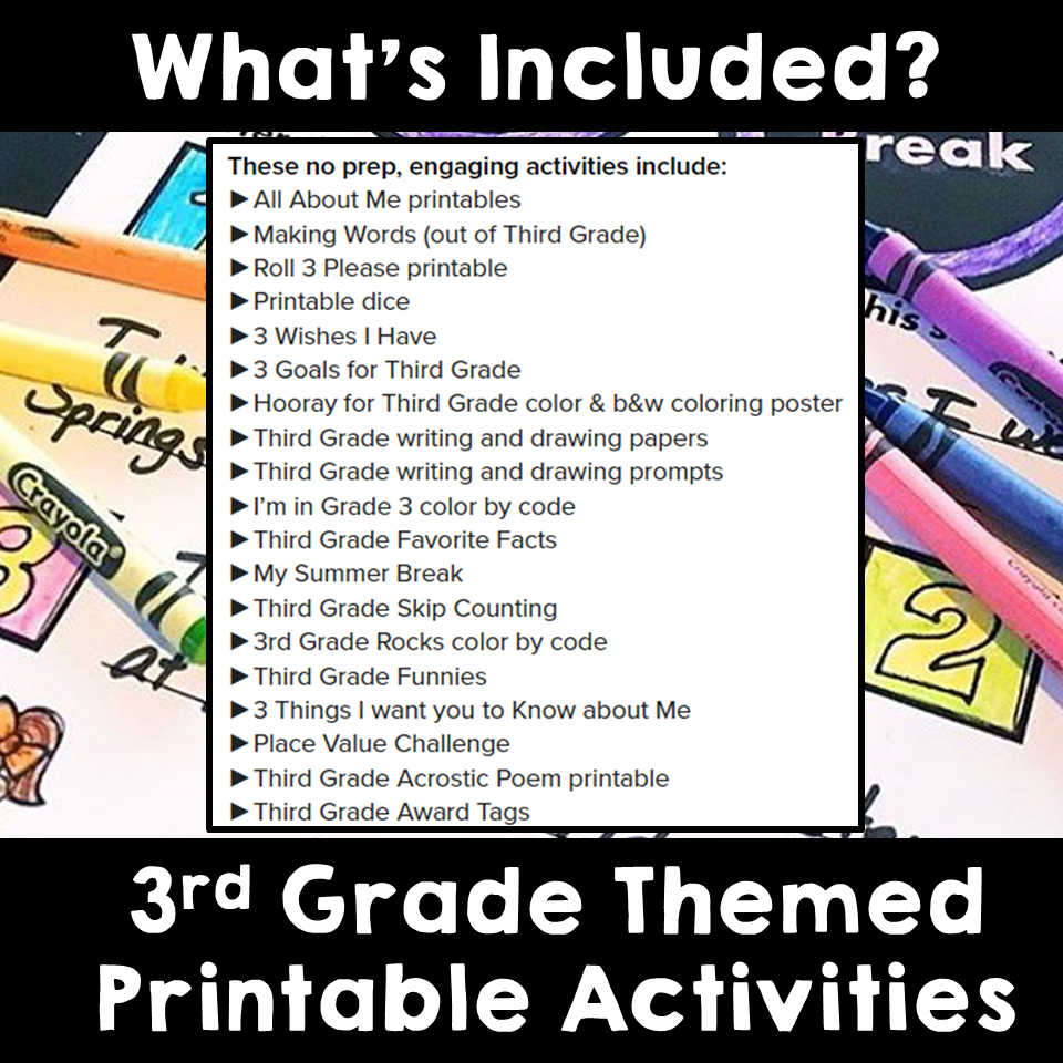 Back to School 3rd Grade | First Week of School Third Grade Activities ...