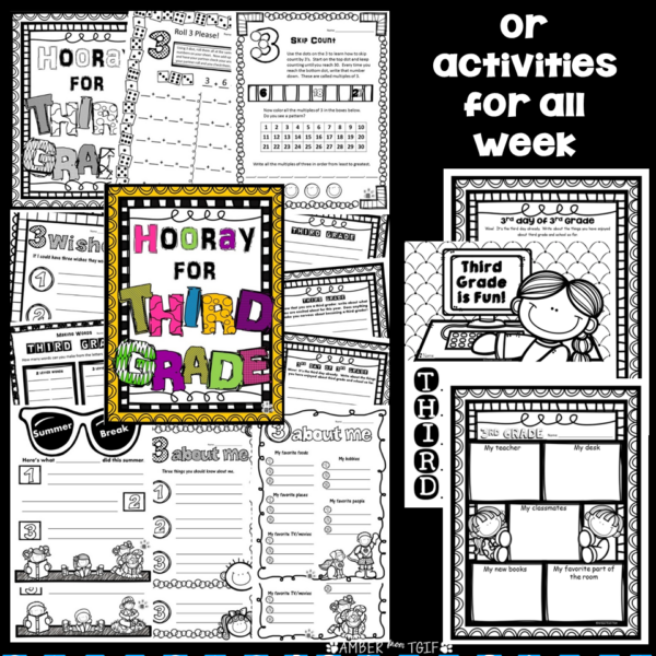 Back to School 3rd Grade | First Week of School Third Grade Activities ...