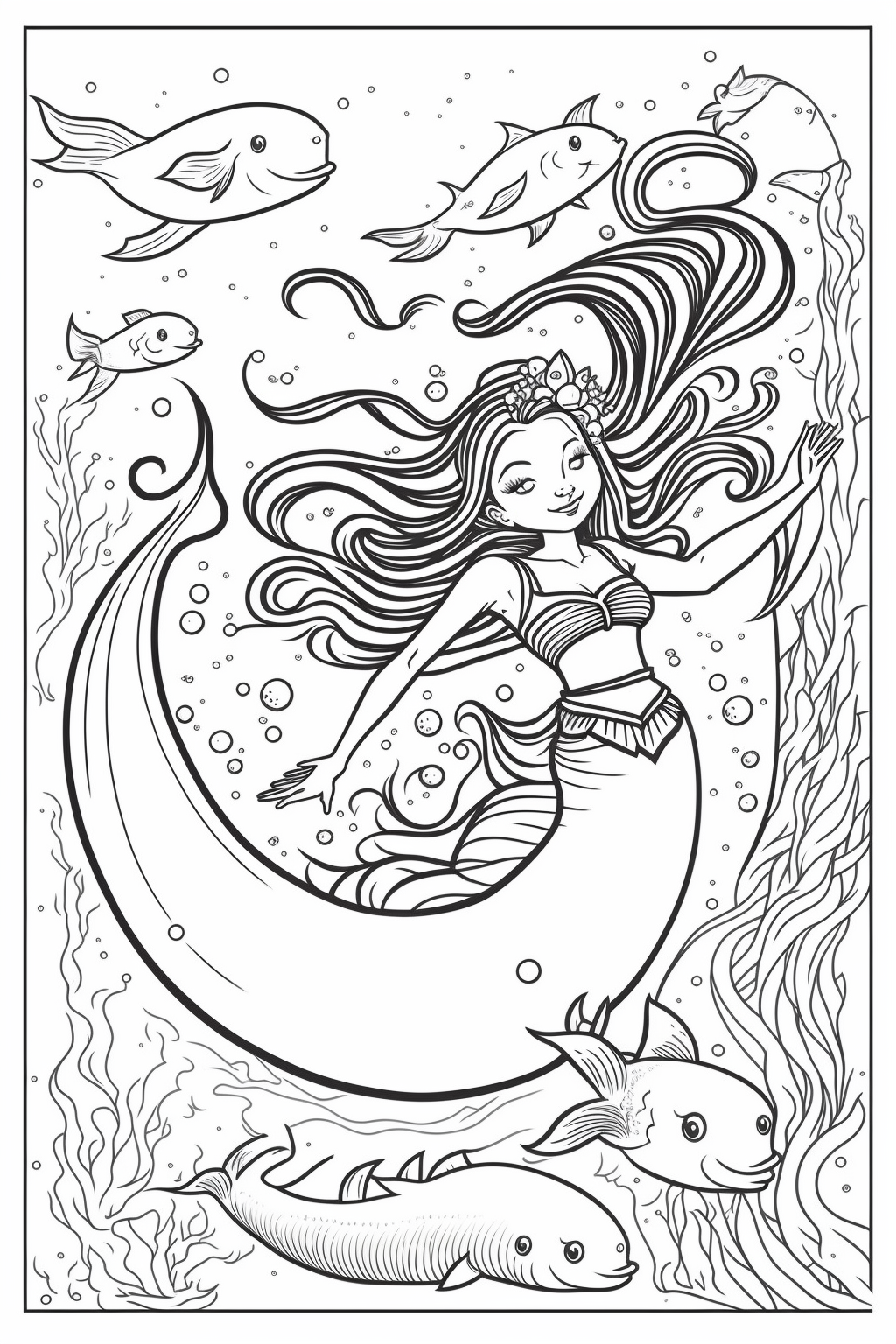 Professional Mermaid Coloring Pages for Relaxation and Creativity ...