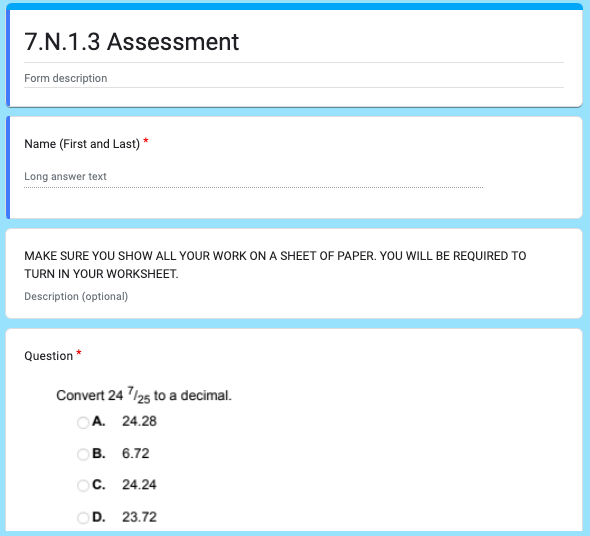 Complete Online Distance Learning 7th Math Equivalent Rational Numbers ...
