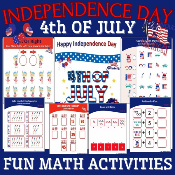 Independence Day Fun Activities Math 4th of July Worksheets Math Summer ...