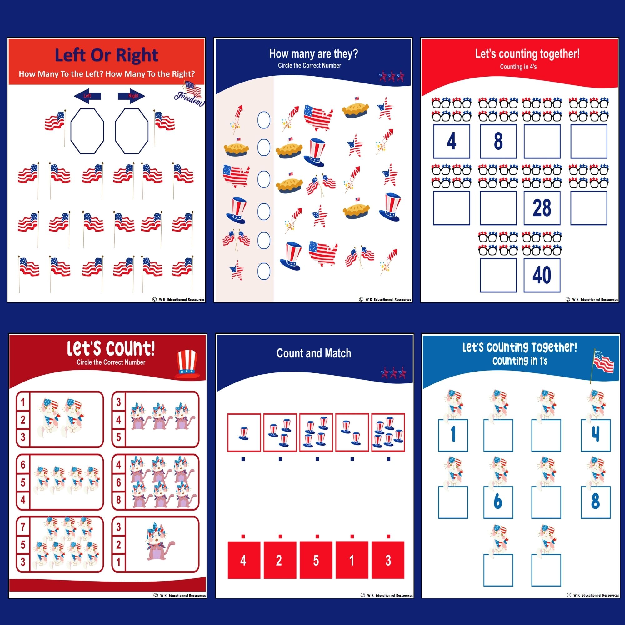 Independence Day Fun Activities Math 4th of July Worksheets Math Summer ...