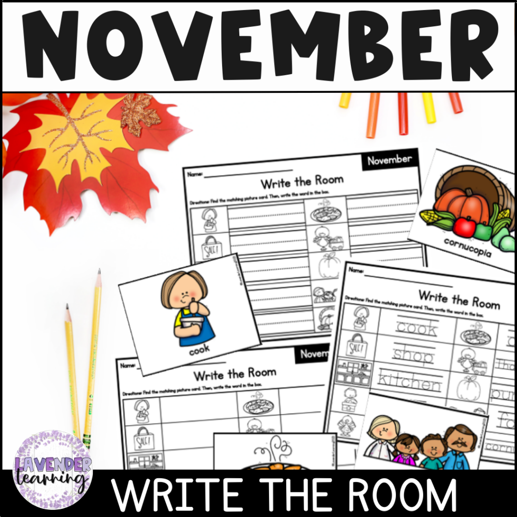 November Write the Room Activity - Thanksgiving Write the Room Activity ...