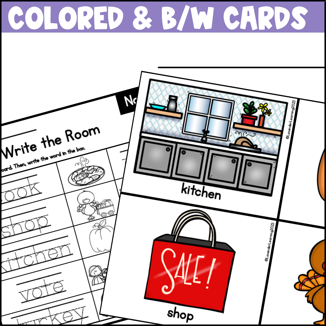 November Write the Room Activity - Thanksgiving Write the Room Activity ...