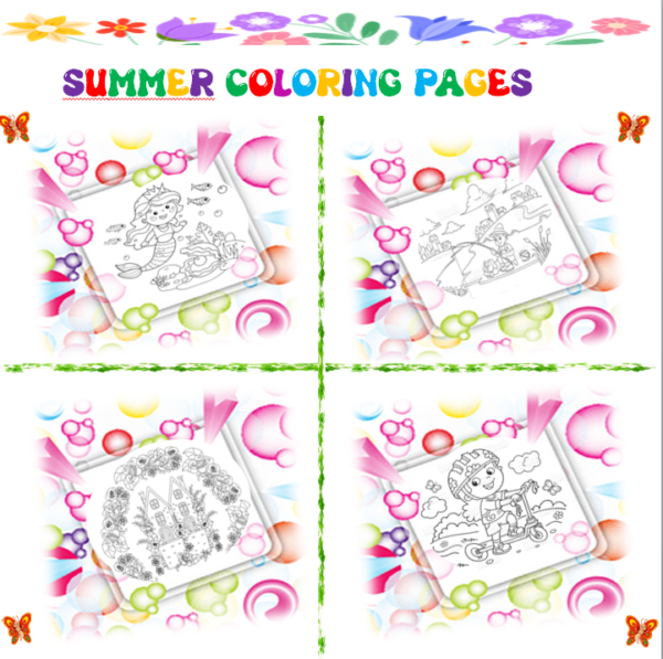 Coloring pages of summer activities | Made By Teachers