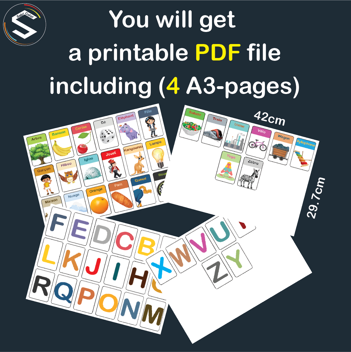 FRENCH Alphabet Flashcards with images - 26 Cards | Made By Teachers