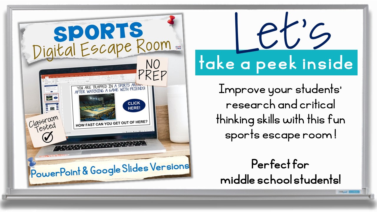 Fun Sports Digital Escape Room - Seasonal Trivia Fact Research Activity ...