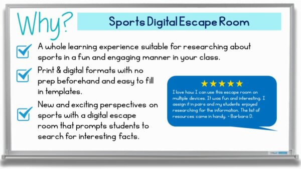 Fun Sports Digital Escape Room - Seasonal Trivia Fact Research Activity ...