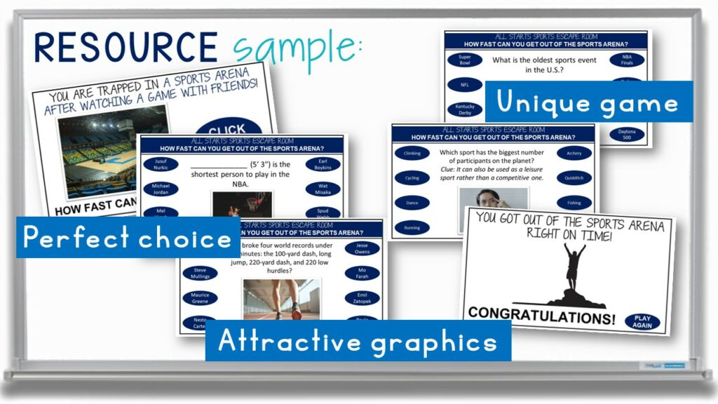 Fun Sports Digital Escape Room - Seasonal Trivia Fact Research Activity ...