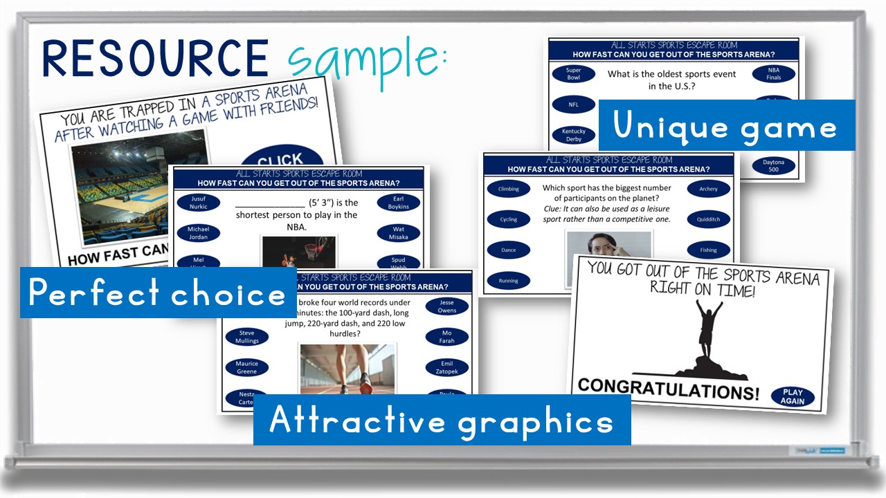 Fun Sports Digital Escape Room - Seasonal Trivia Fact Research Activity ...