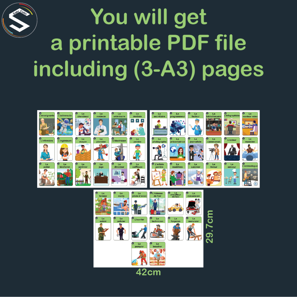 FRENCH Jobs and professions Vocabulary Flashcards | vocabulaire de La ...