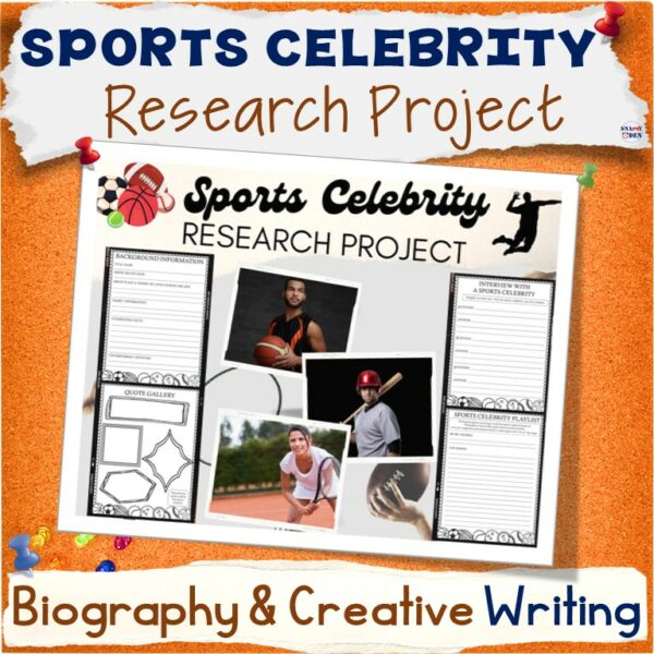 Sports Celebrity Research Project for Middle School, Print and Digital ...