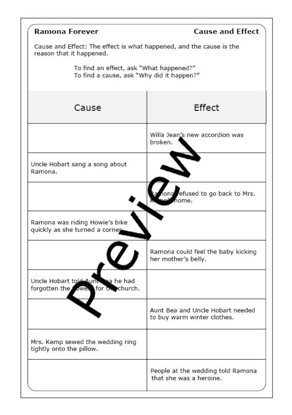 Beverly Cleary "Ramona Forever" worksheets | Made By Teachers