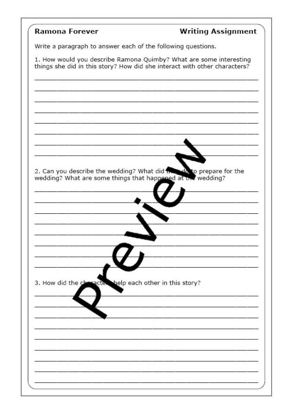 Beverly Cleary "Ramona Forever" worksheets | Made By Teachers