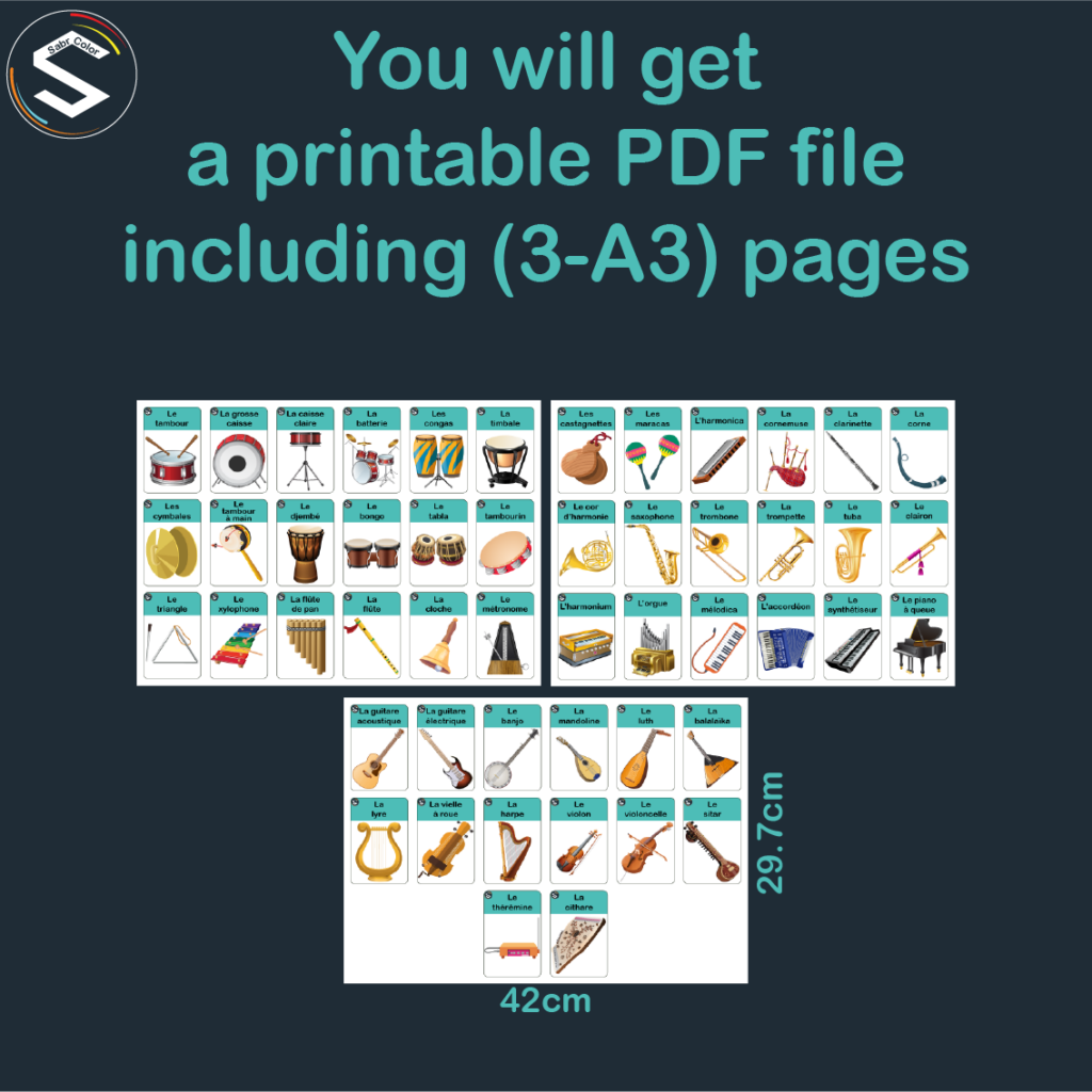 FRENCH Music Vocabulary Flashcards | vocabulaire de la musique (9x6cm ...