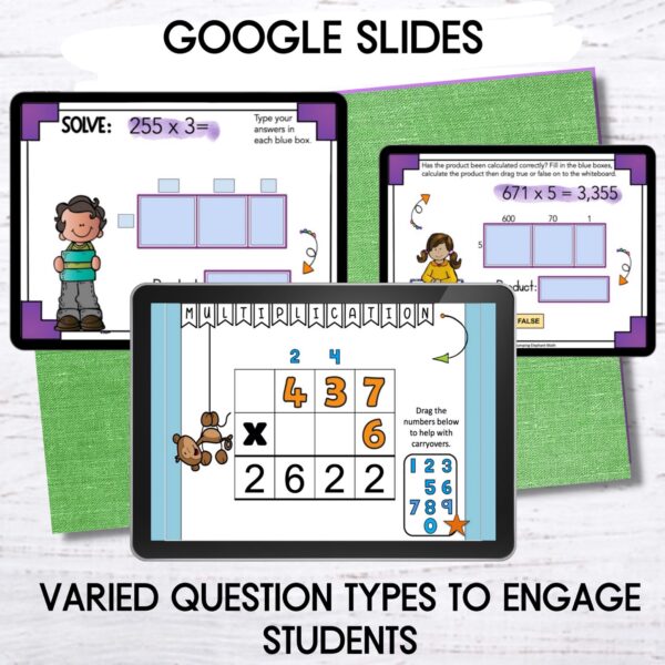 3 Digit by 1 Digit Area Model Multiplication and Standard Algorithm ...