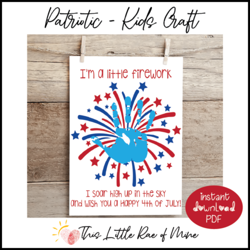 Little Firework - USA - Patriotic - 4th of July - printable - Handprint ...