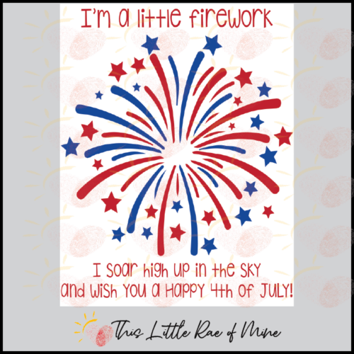 Little Firework - USA - Patriotic - 4th of July - printable - Handprint ...