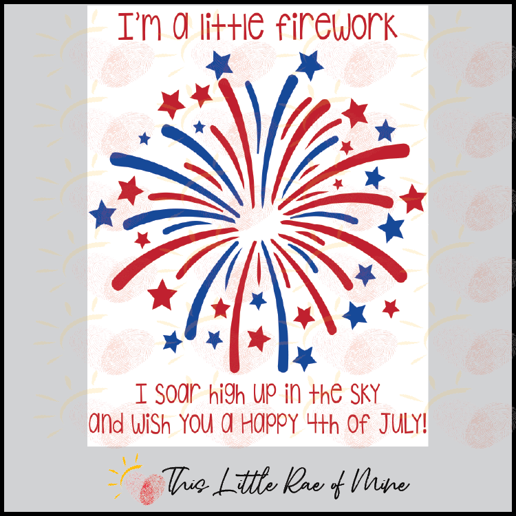 Little Firework - USA - Patriotic - 4th of July - printable - Handprint ...