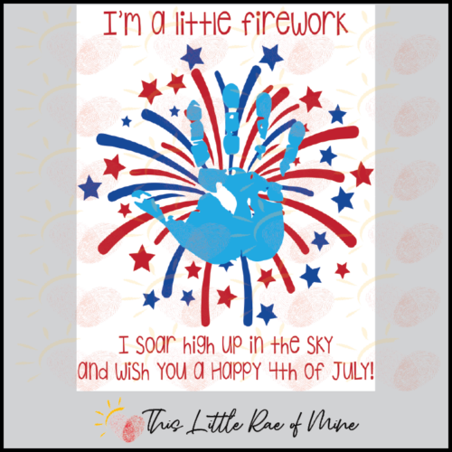 Little Firework - USA - Patriotic - 4th of July - printable - Handprint ...