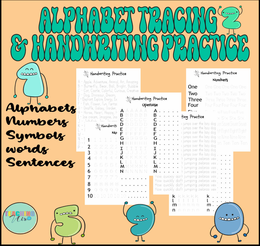 Handwriting Practice & Alphabet Tracing,Numbers, Words, Sentences ...