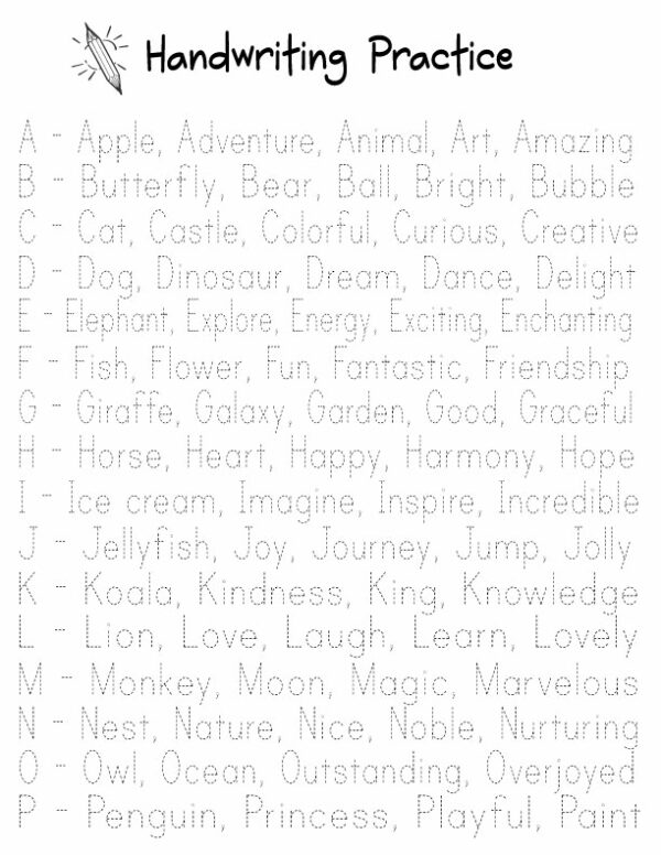 Handwriting Practice & Alphabet Tracing,Numbers, Words, Sentences ...